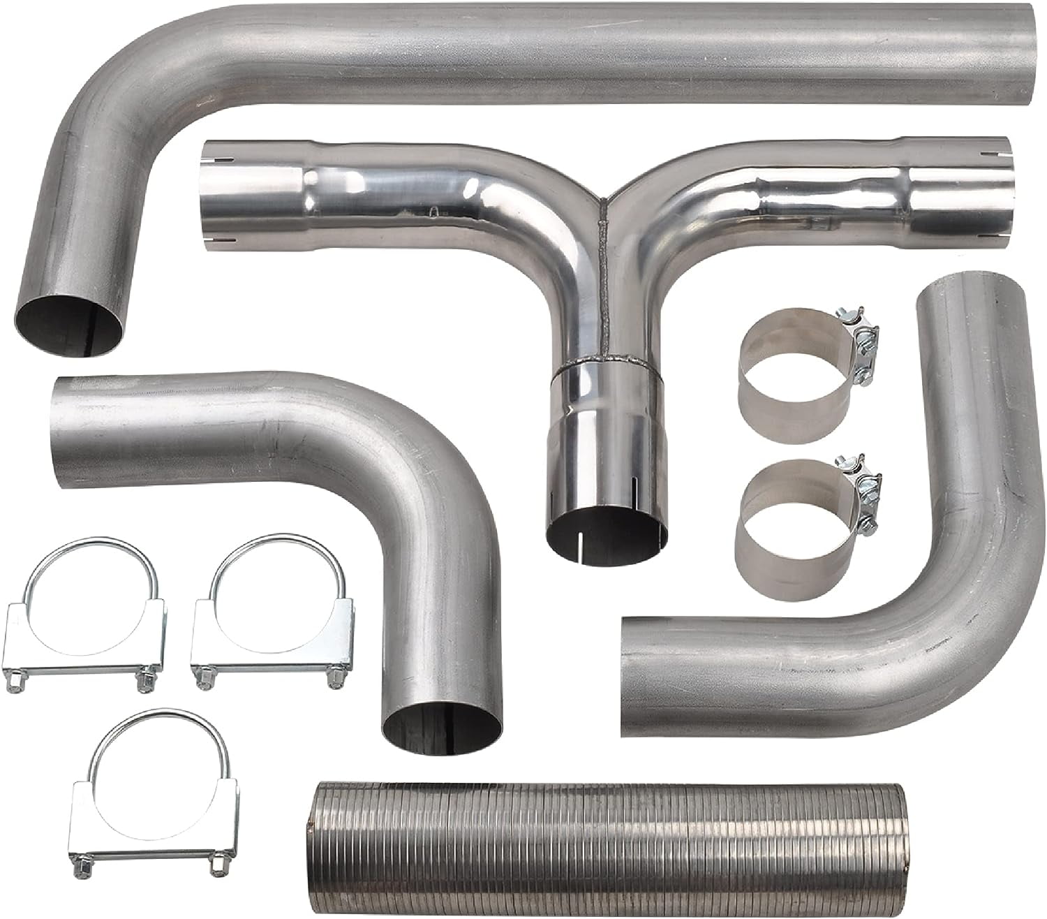 4 Inch Diesel Dual Exhaust Stack Kit T-Pipe Connector Kit for Chevy ...