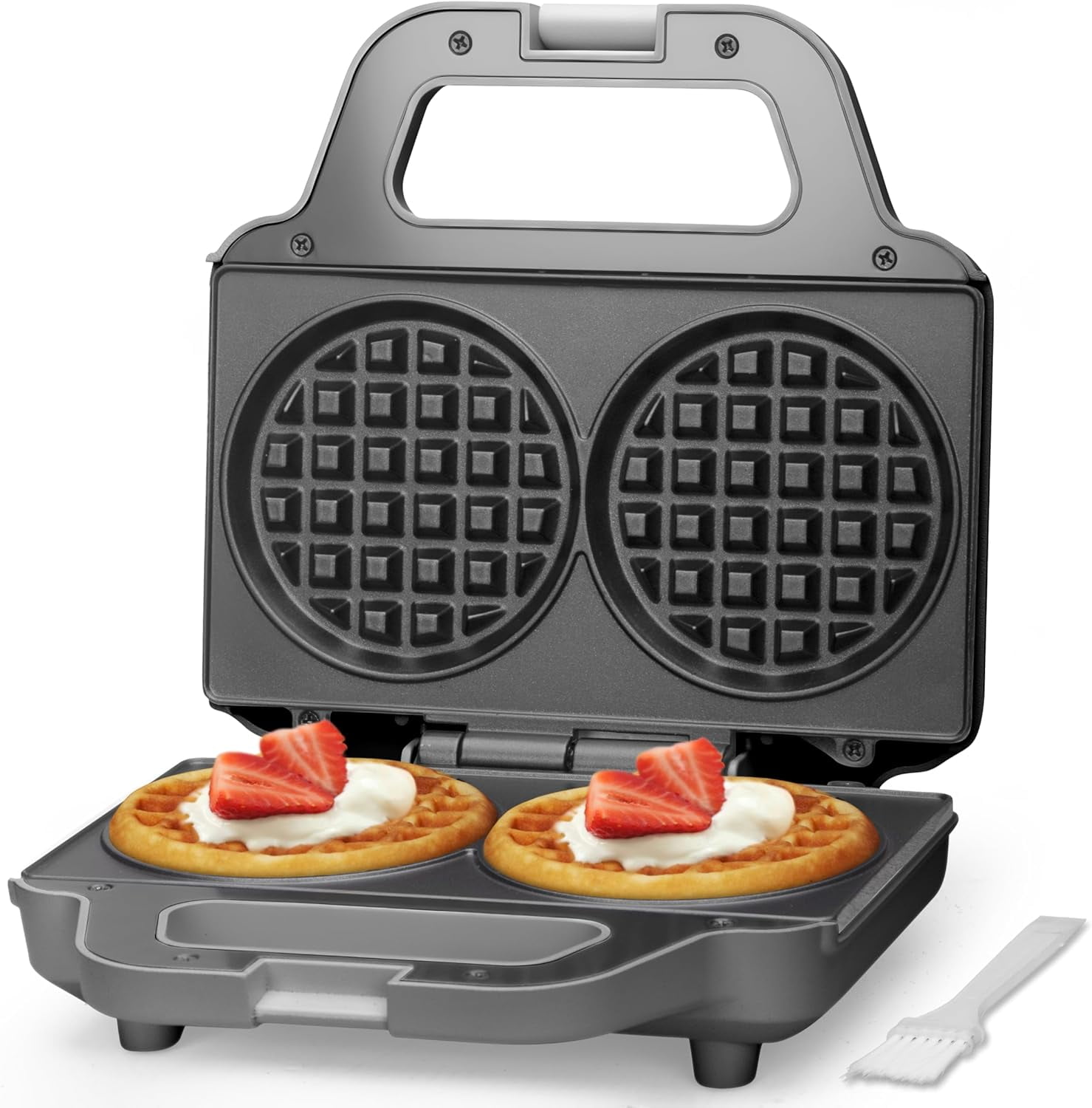 4 Inch Double Mini Waffle Maker Machine, Chaffle Maker, Waflera ...