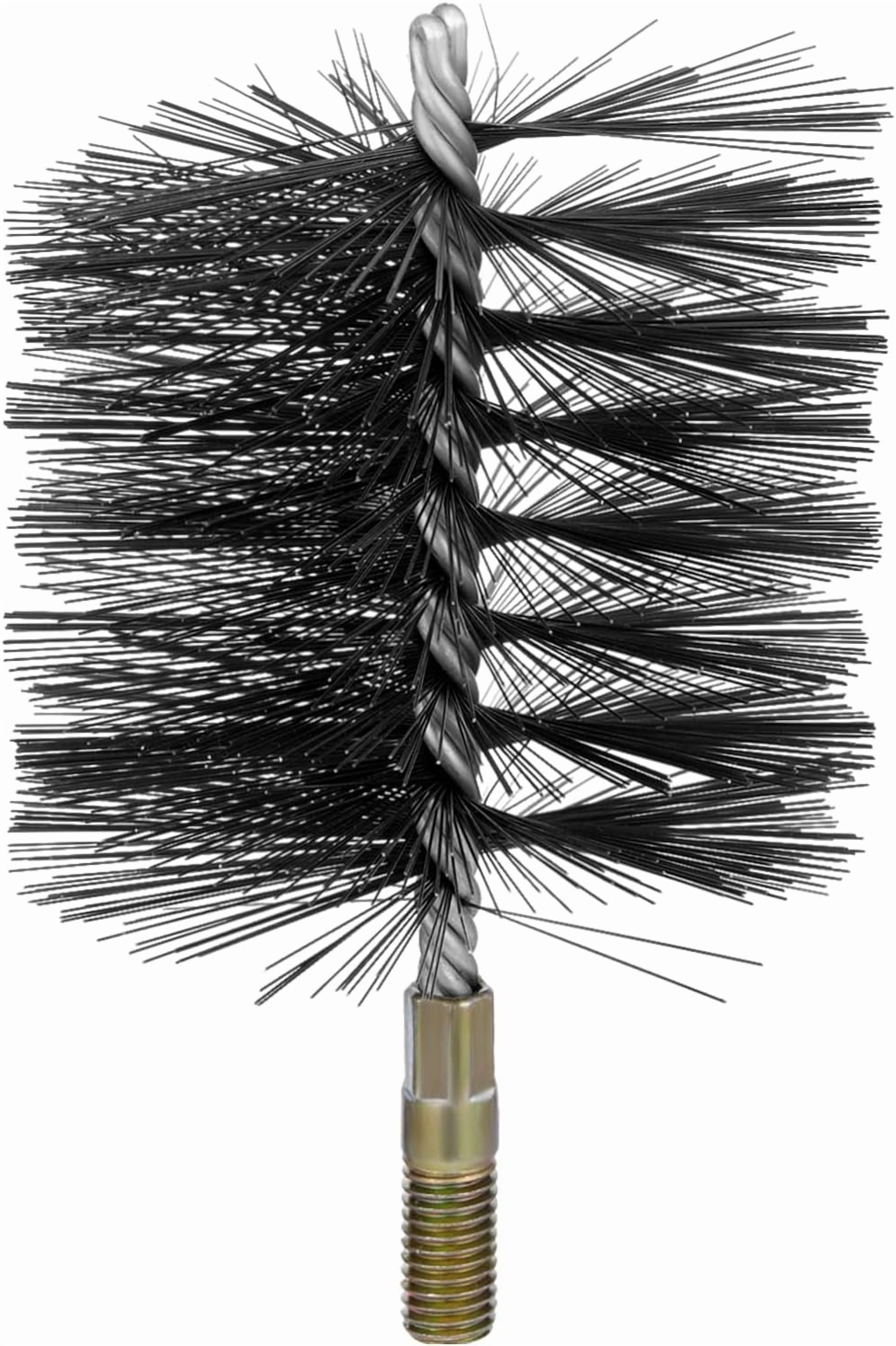 4 Inch Double Spiral Flue Brush Round Chimney Cleaning Brush with 1/4 ...