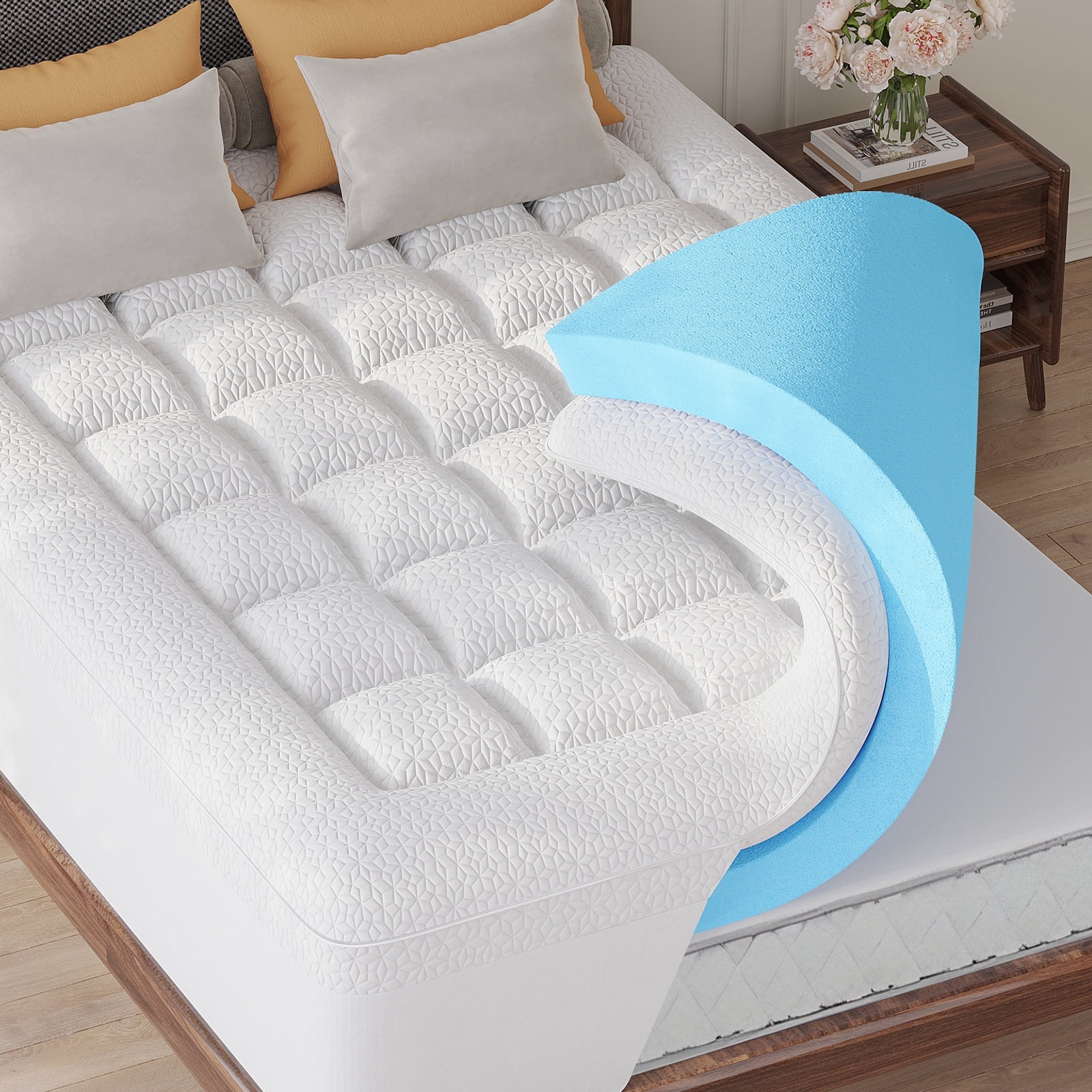 4-Inch Dual Layer Gel Memory Foam Mattress for Queen Size Bed with ...