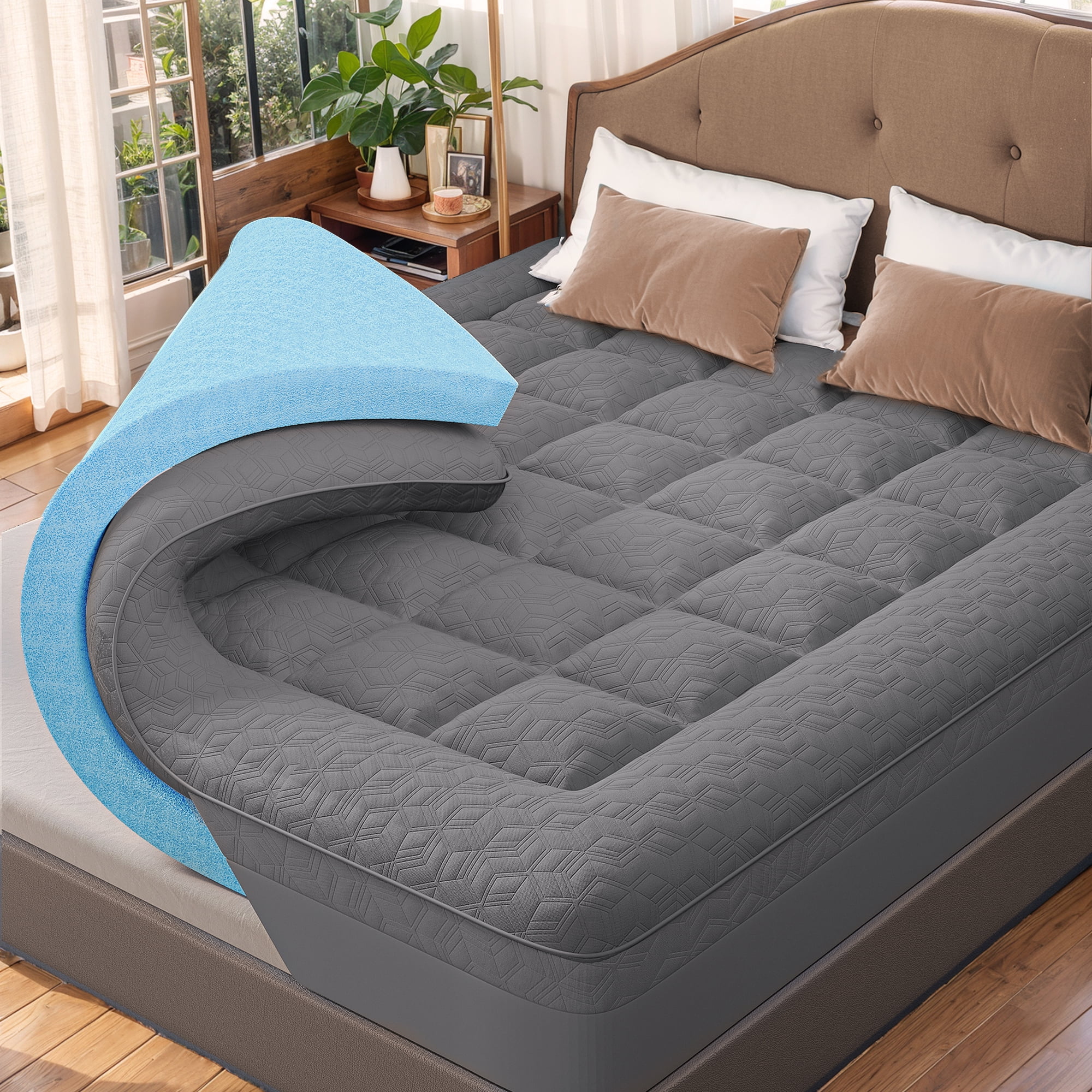 4-Inch Dual Layer Gel Memory Foam Mattress for Twin XL Size Bed with ...