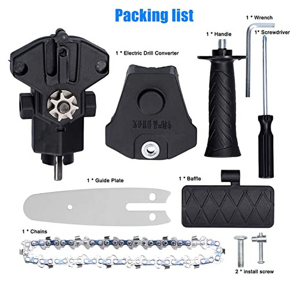 4 Inch Electric Drill Modified to Electric Chainsaw Tool Attachment Electric Chainsaws Accessory ...