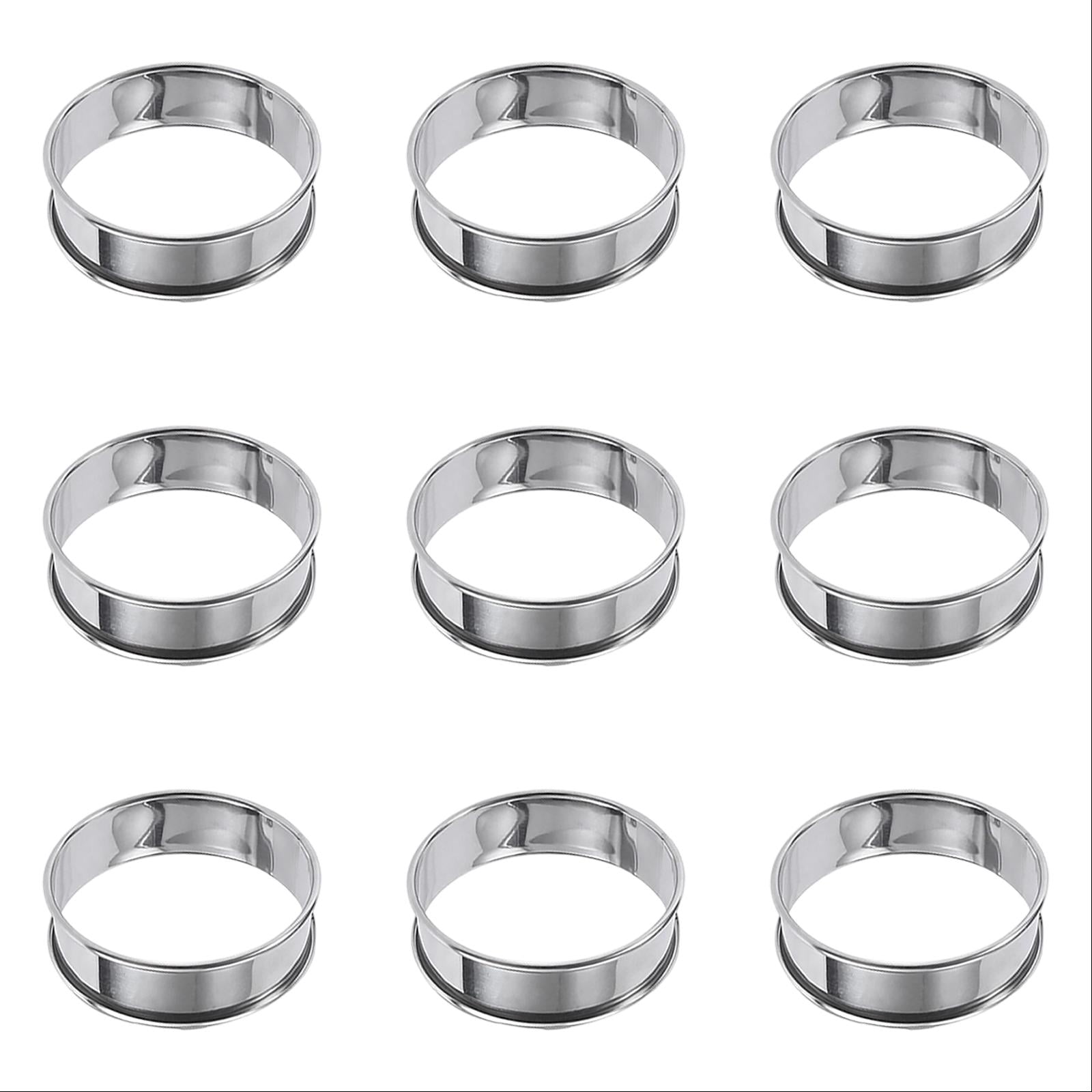 4 Inch English Muffin Rings for Baking - Stainless Steel Crumpet Tart ...
