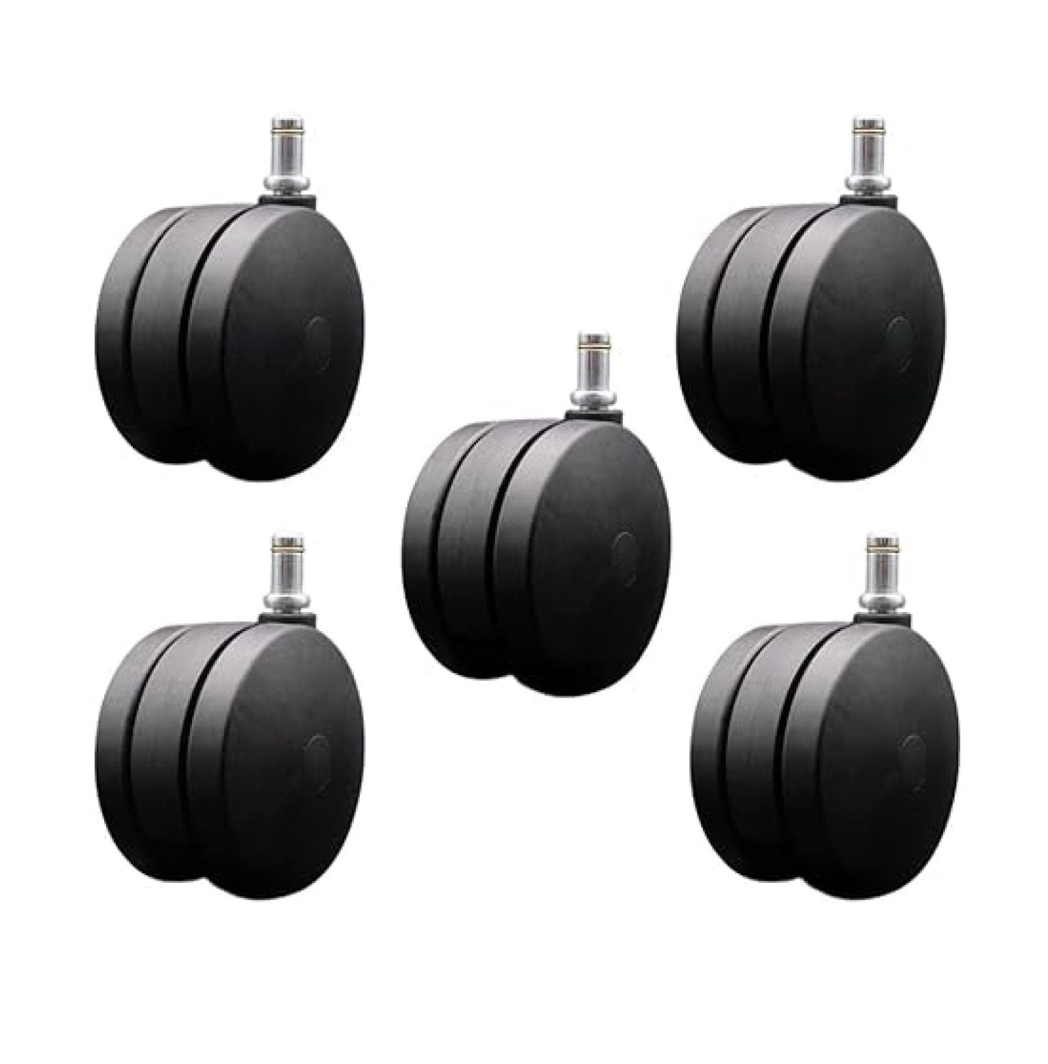 4 Inch Extra Large Heavy Duty Office Chair Wheels - Nylon Twin Wheels - 7/16 Inch by 7/8 Inch ...