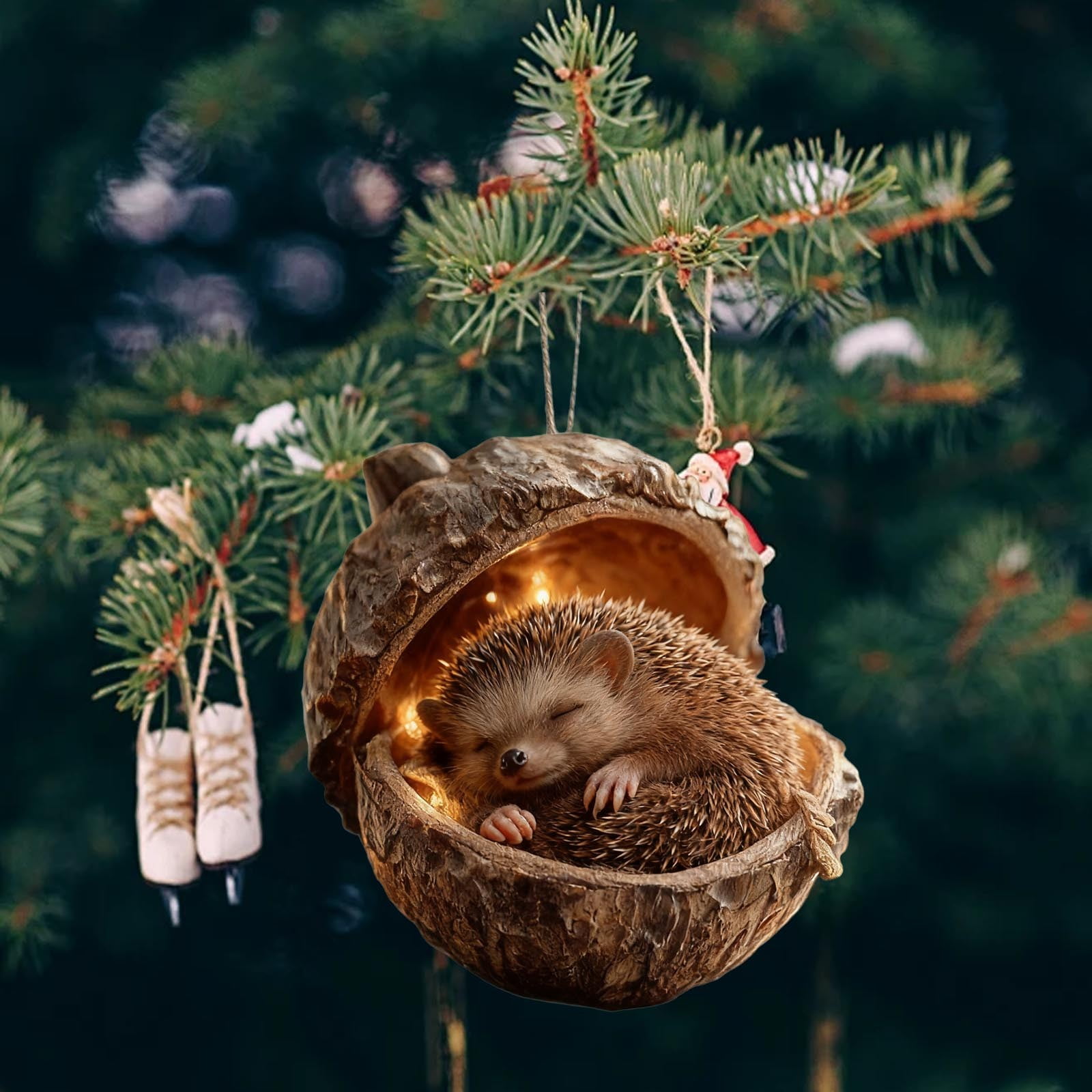4-Inch Forest Animals Acorn Christmas Tree Ornament - Acrylic Material ...