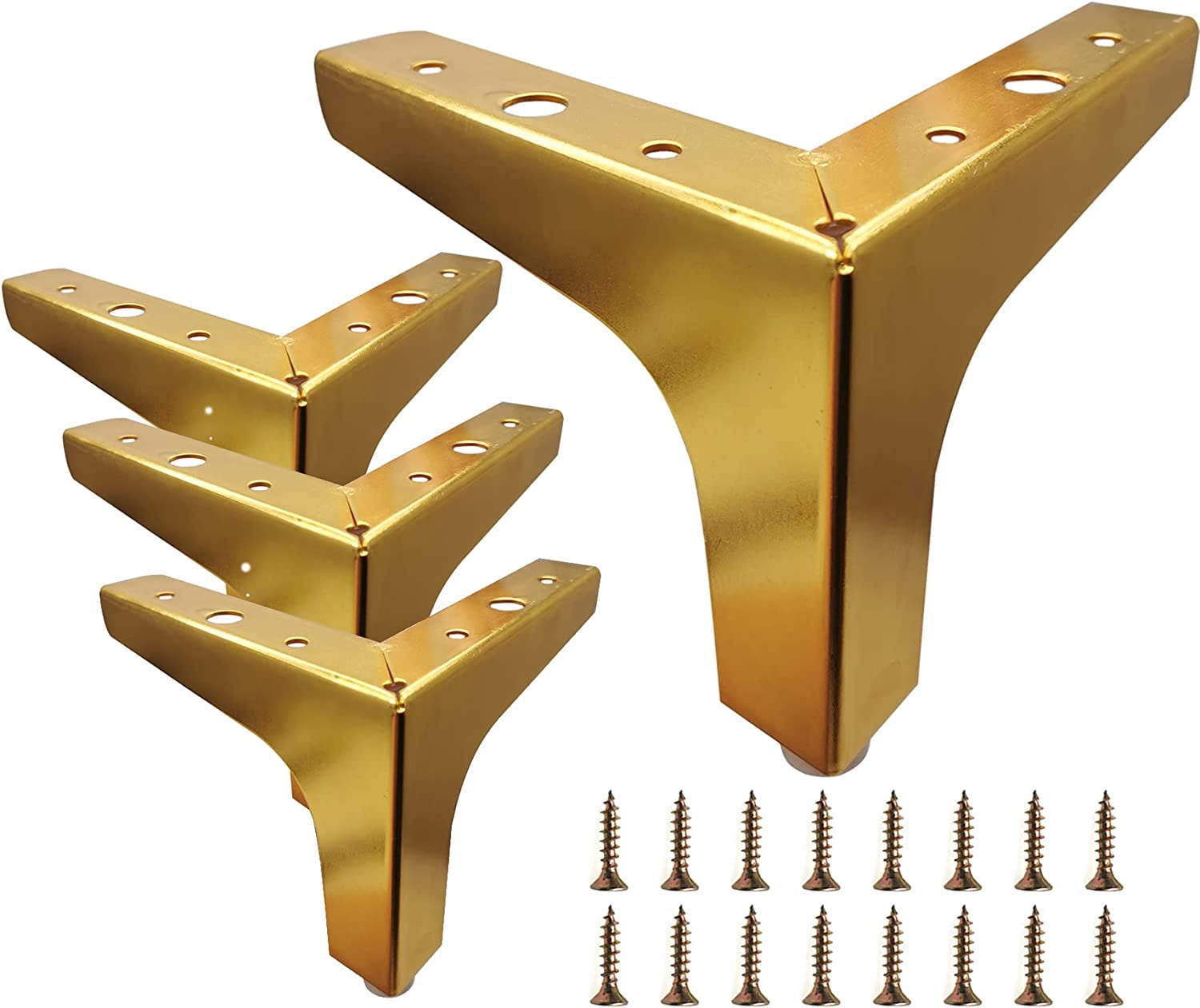 4 Inch Furniture Legs, Set of 4 Metal Furniture Legs Modern Triangle ...