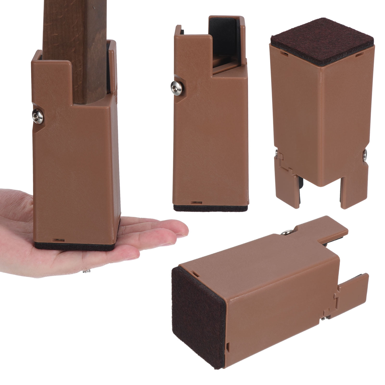 4 Inch Furniture Risers with Screw Clamp ,Adjustable Leg Width from 0.8 ...