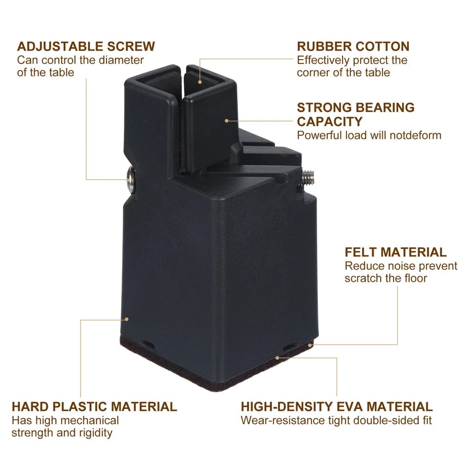 4 Inch Furniture Risers with Screw Clamp, Supports 20,000 Lbs - Walmart.com