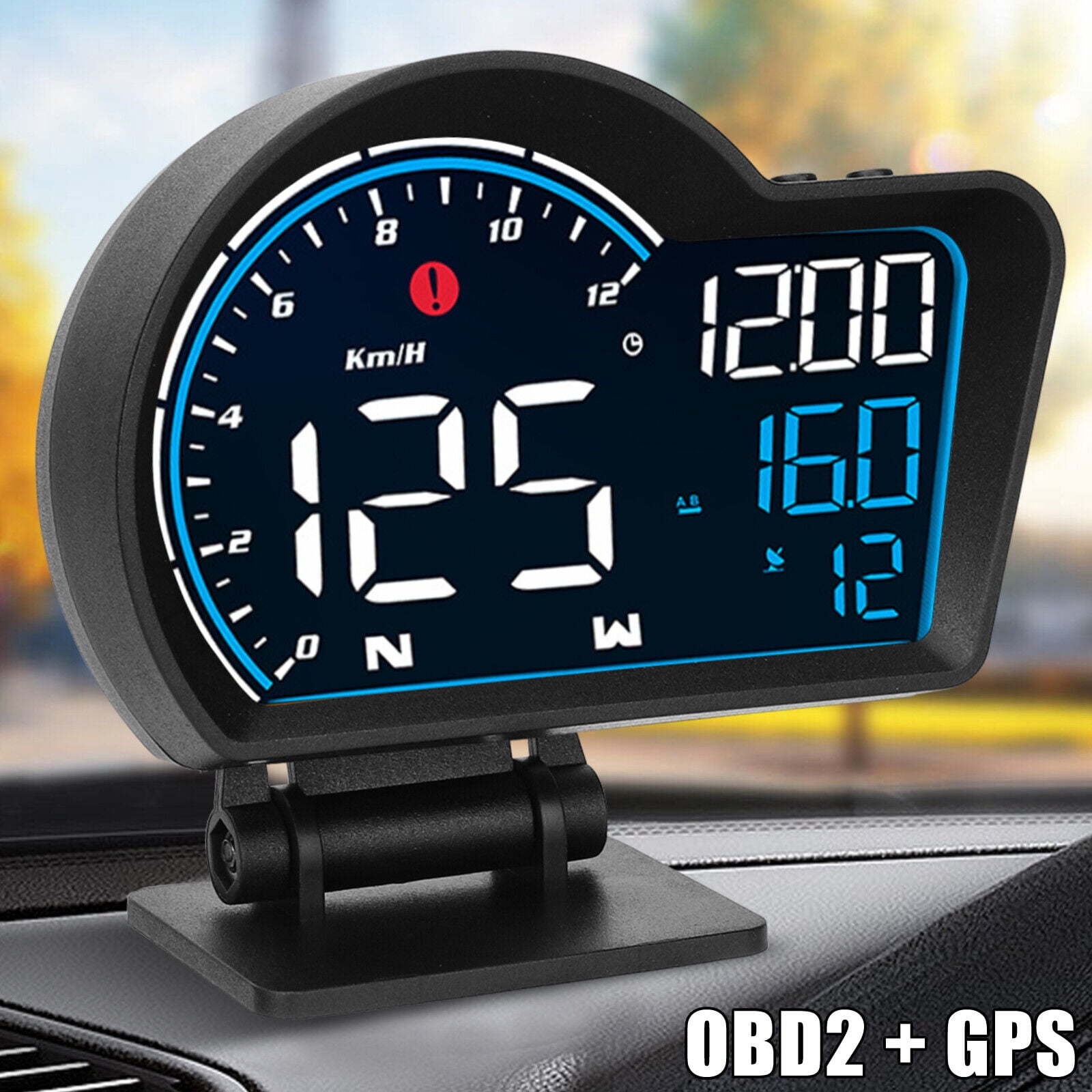 4 Inch GPS HUD Gauge Car Digital Head Up Display Speedometer MPH KMH ...