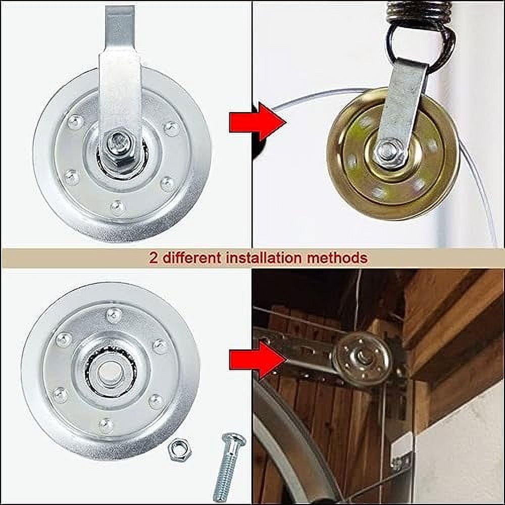 4" Inch Garage Door Track Extension Spring Pulley Wheel Kit System ...