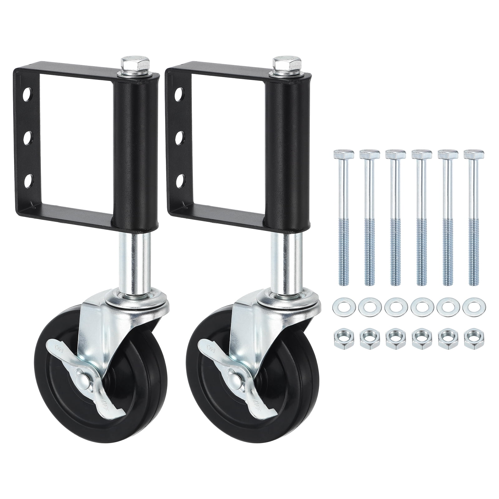 4 Inch Gate Wheels for Wooden Gate 220 Lbs Rubber Spring Loaded Gate ...