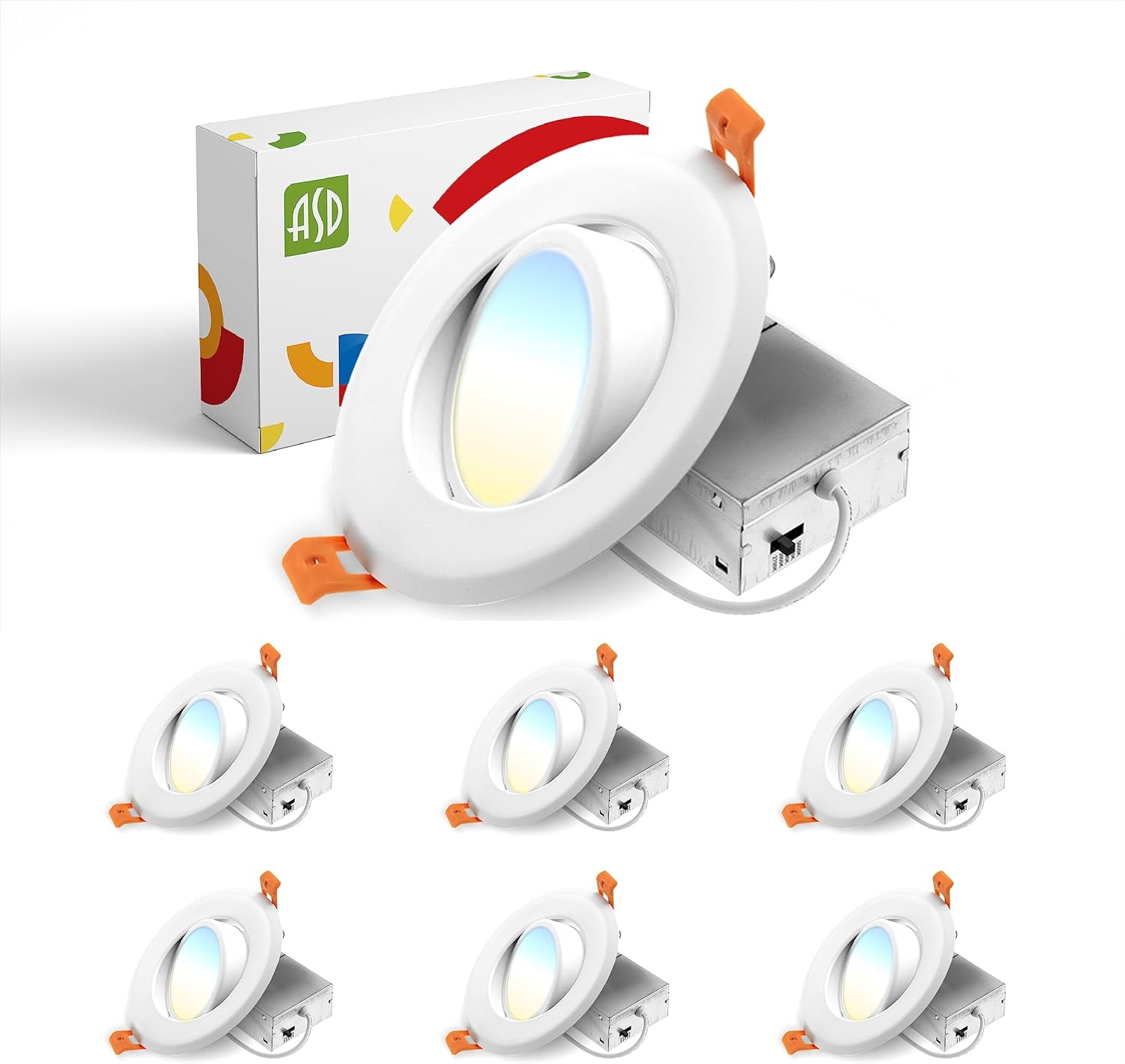 4 Inch Gimbal LED Recessed Light with Junction Box, 12W 842Lm, 2700K ...