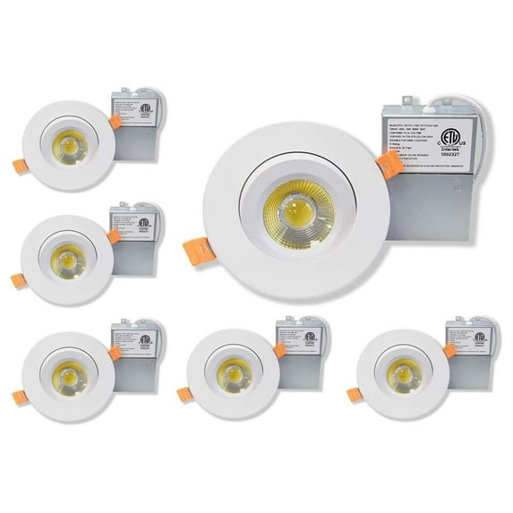 4-Inch Gimbal Recessed LED Downlight with IC Rated Junction Box, 15W ...
