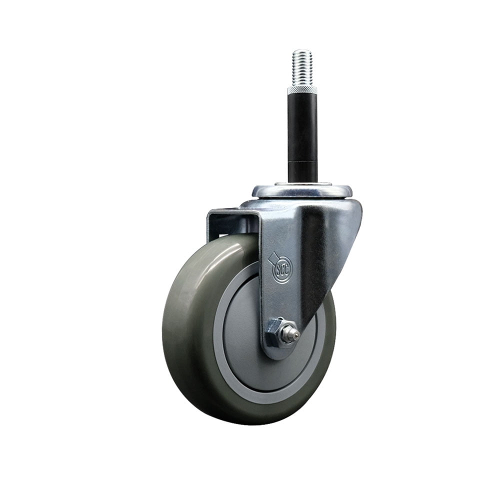 4 Inch Gray Poly Wheel Swivel 3/4 Inch Expanding Stem Caster SCC ...
