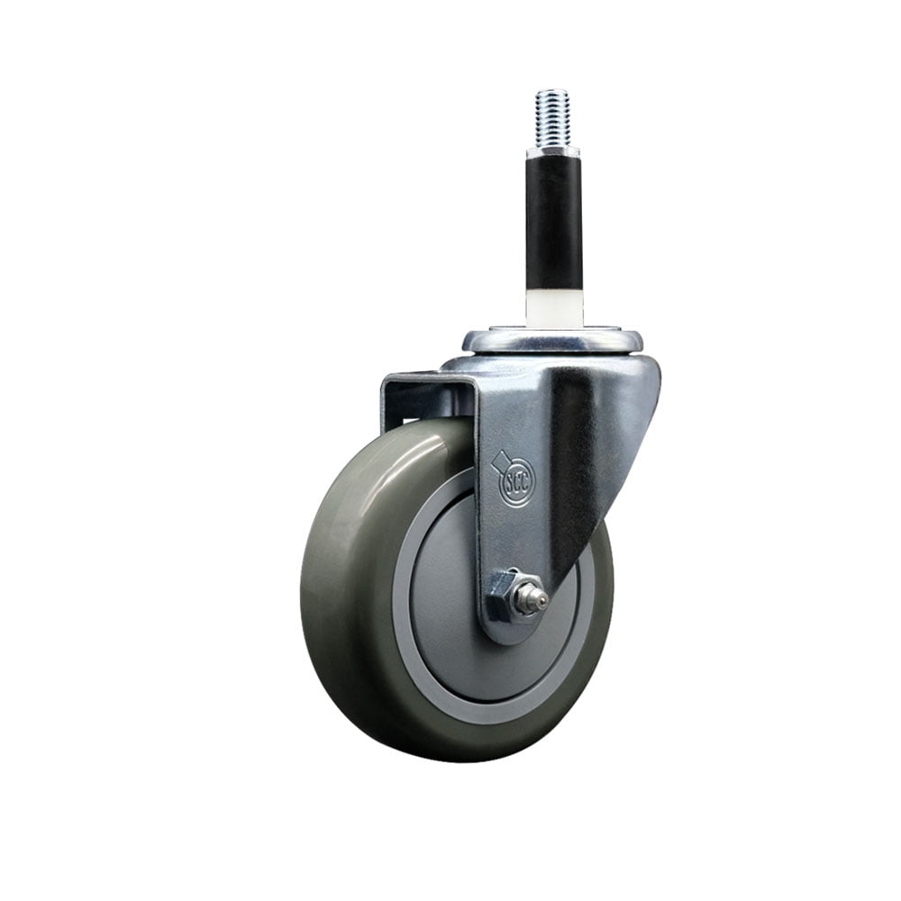 4 Inch Gray Poly Wheel Swivel 7/8 Inch Expanding Stem Caster SCC ...