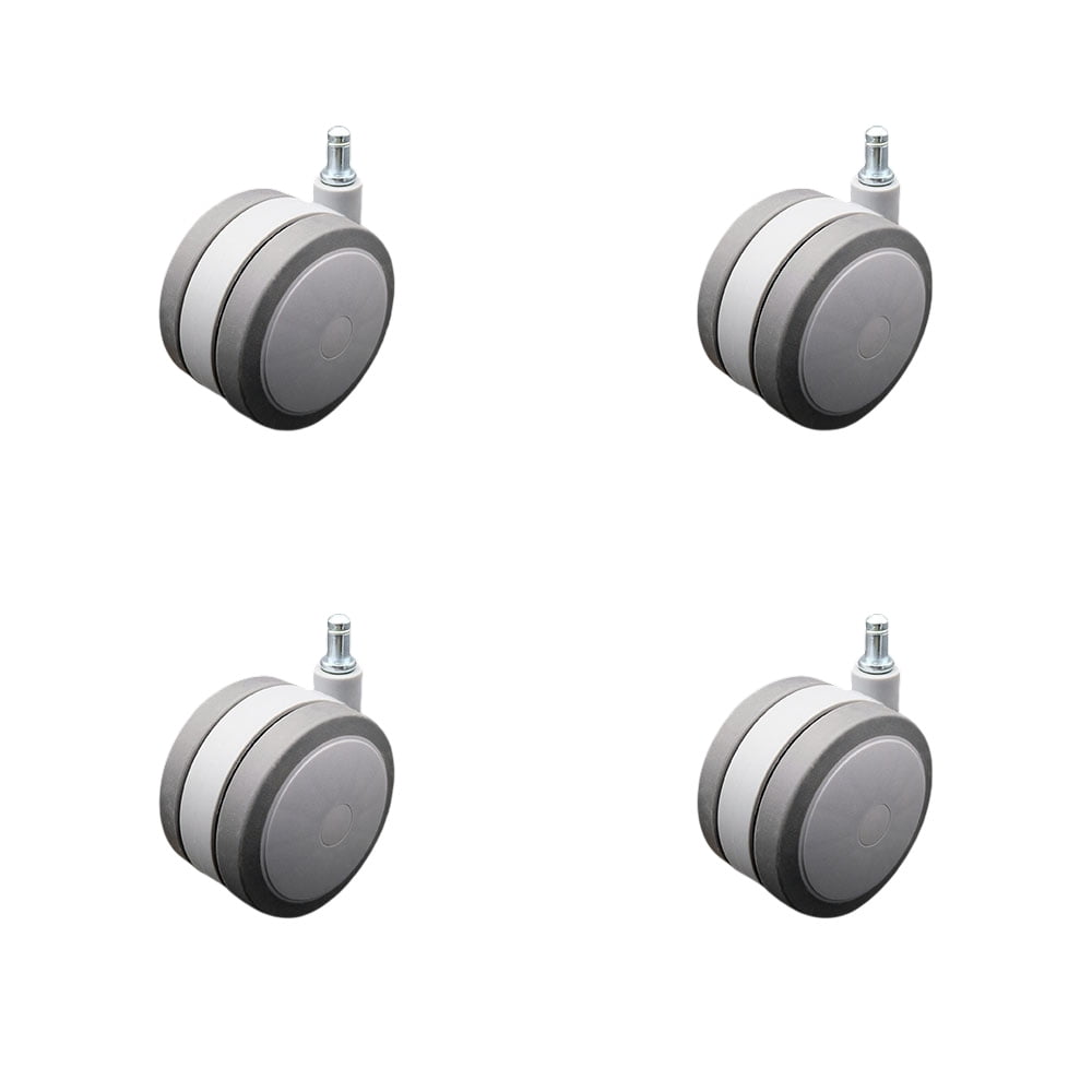 4 Inch Gray Soft Wheel Grip Ring Office Chair Casters Set of 4 SCC ...
