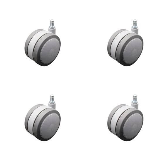 4 Inch Gray Soft Wheel Grip Ring Office Chair Casters Set of 4 SCC ...