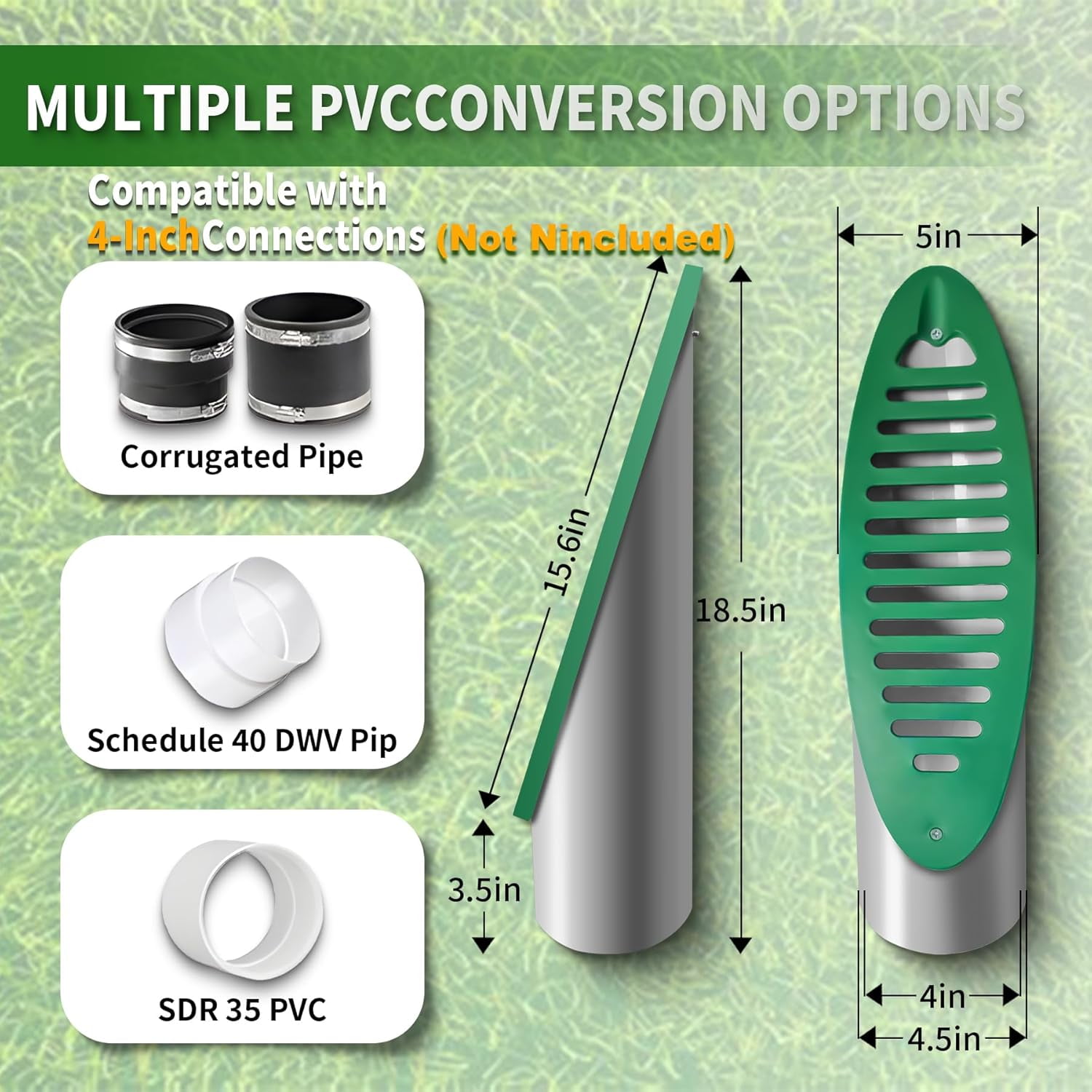 4 Inch Green Angled Drain Grate for Outdoor Sewer Drainage, French ...