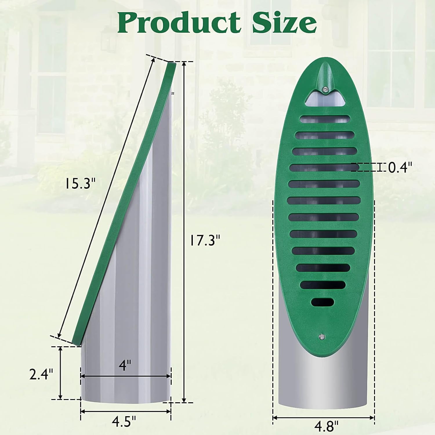 4 Inch Green Angled Drainage Grate for Yard Drain, Lawn Slope Drain ...