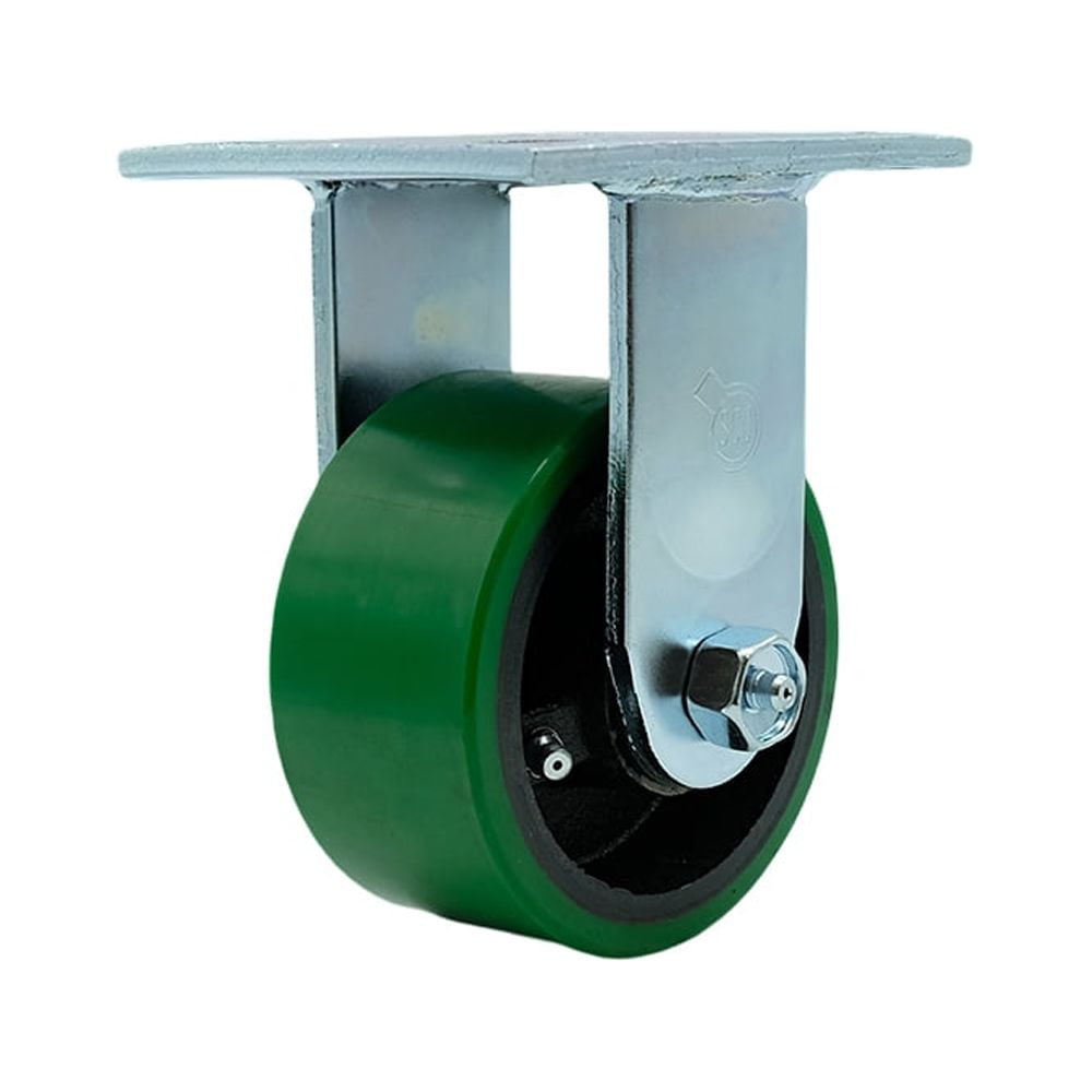 4 Inch Green Poly on Cast Iron Wheel Rigid Caster with Ball Bearing SCC ...