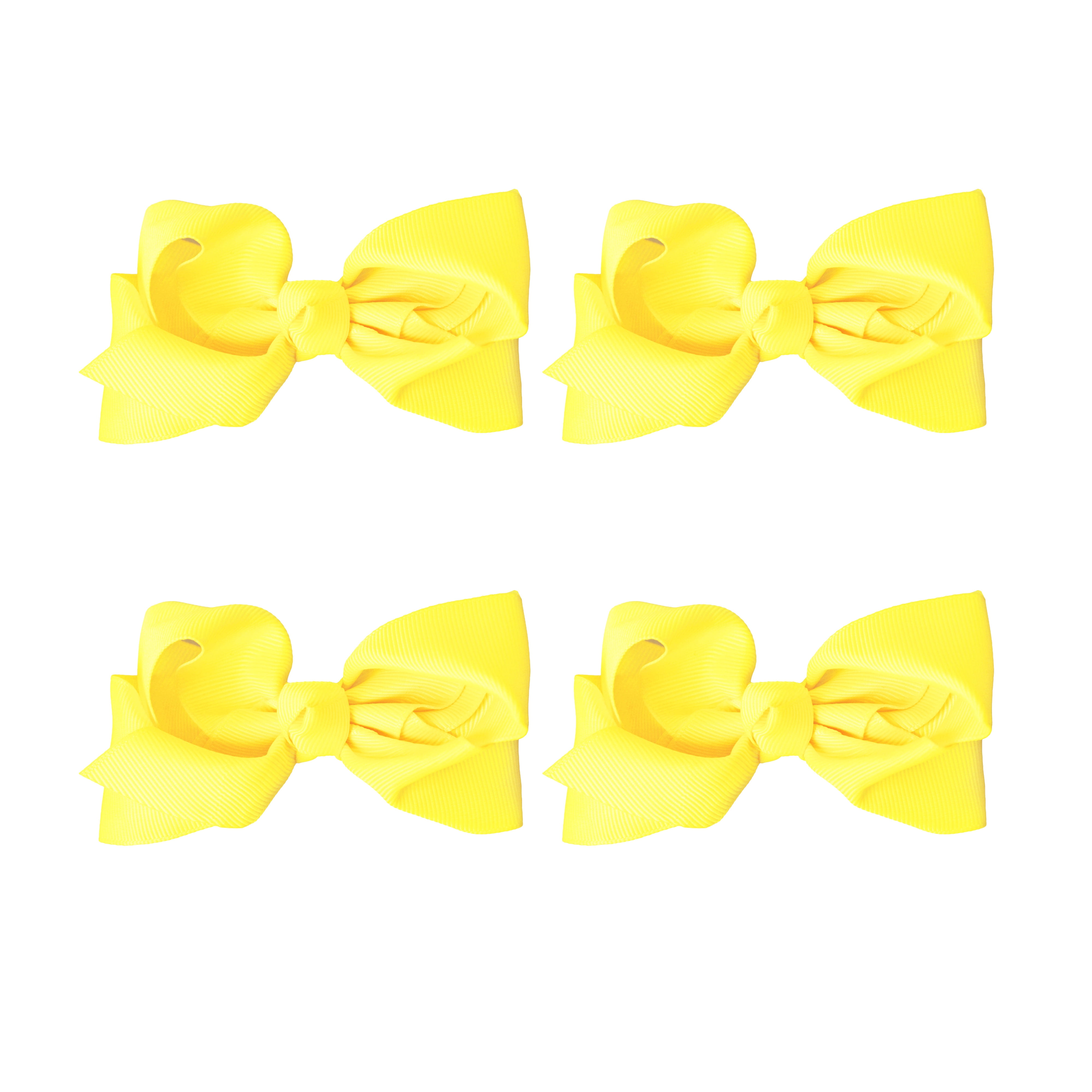 4 Inch Grosgrain Hair Bow for Girls (Set of 4) (Neon Yellow) - Walmart.com
