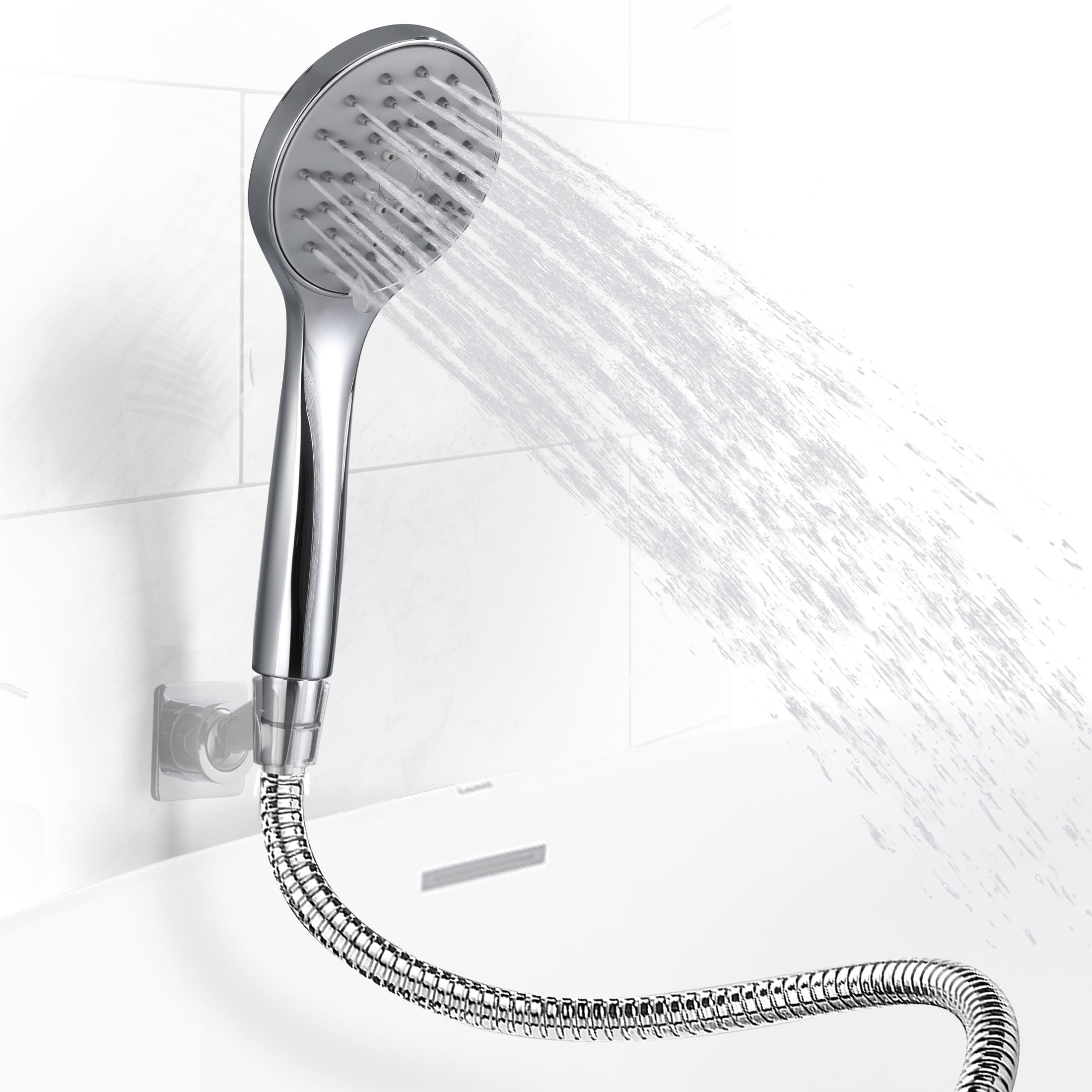4 Inch Handheld Showe Head with Hose, High Pressure Showerhead with 3 ...