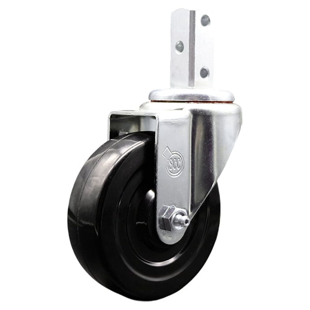 4 Inch Hard Rubber Wheel Swivel 7/8 Inch Square Stem Caster Service ...