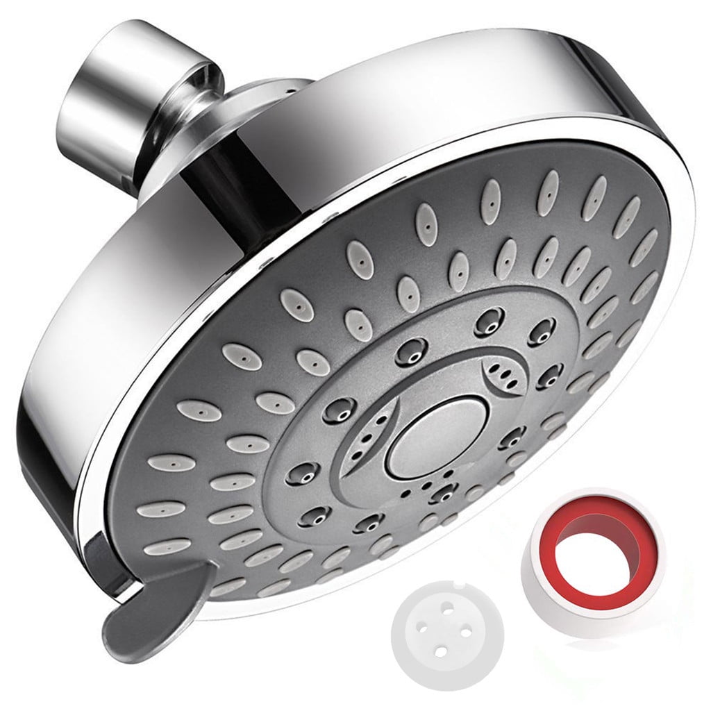 4 Inch High Pressure Shower Head, 5-Setting Adjustable Spray Modes with ...