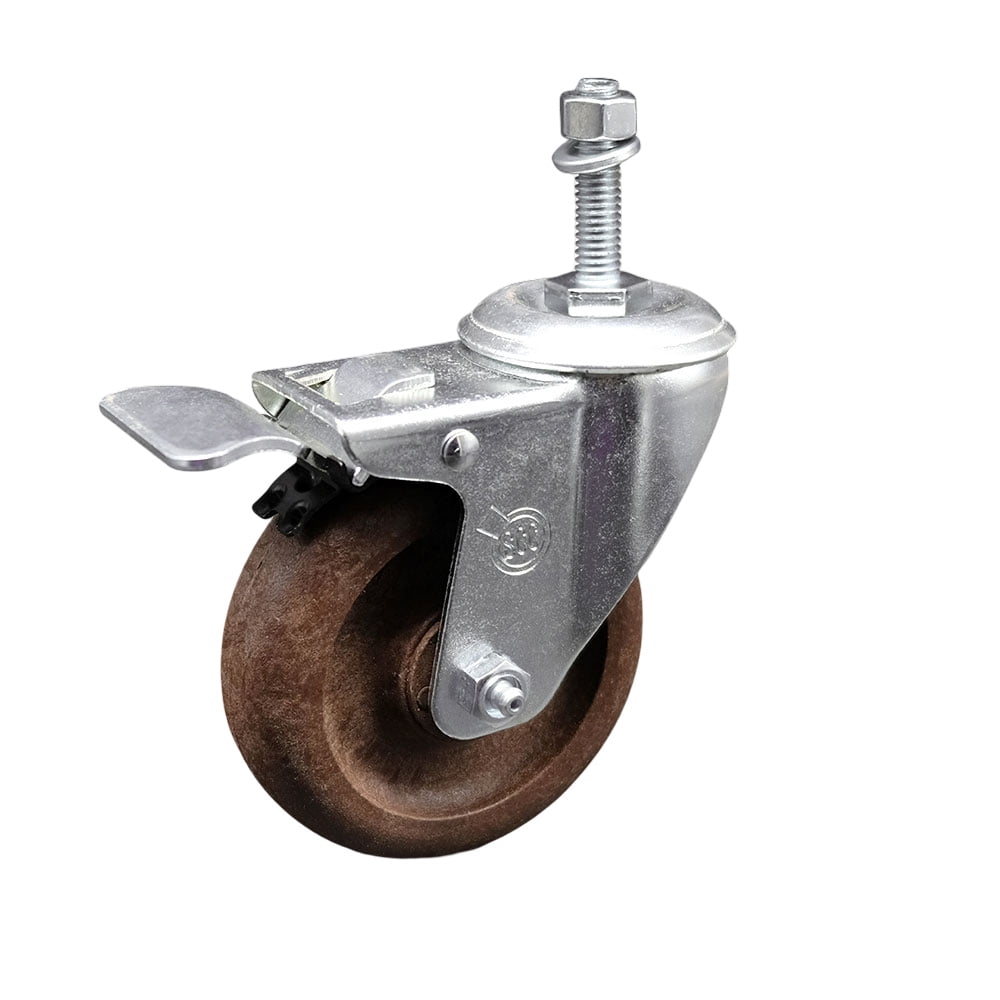 4 Inch High Temp Glass Filled Nylon 10mm Stem Caster with Total Lock ...