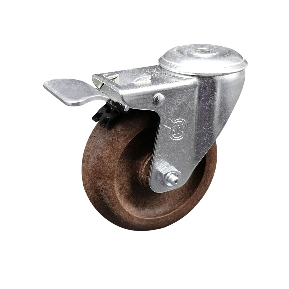 4 Inch High Temp Glass Filled Nylon Bolt Hole Caster with Total Lock ...
