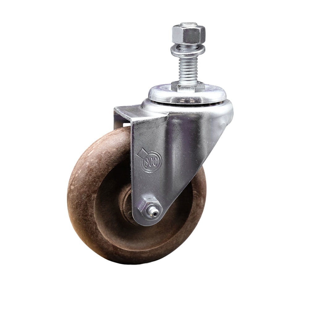 4 Inch High Temp Glass Filled Nylon Wheel Swivel 12mm Threaded Stem ...