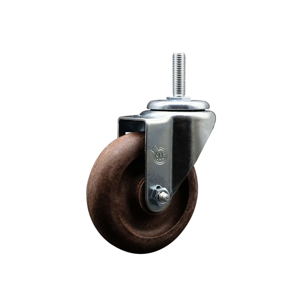4 Inch High Temp Glass Filled Nylon Wheel Swivel 3/4 Inch Threaded Stem ...