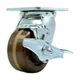 4 Inch High Temp Phenolic Caster with Roller Bearing and Brake/Swivel ...
