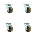 4 Inch High Temp Phenolic Swivel Caster Set with Roller Bearing and ...