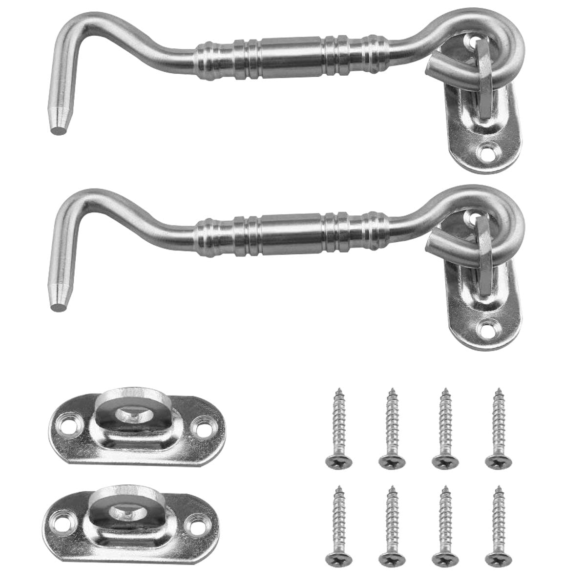 4 Inch Hook Eye Latch, TCHOSUZ Pack of 2 Barn Door Latch Home Security ...