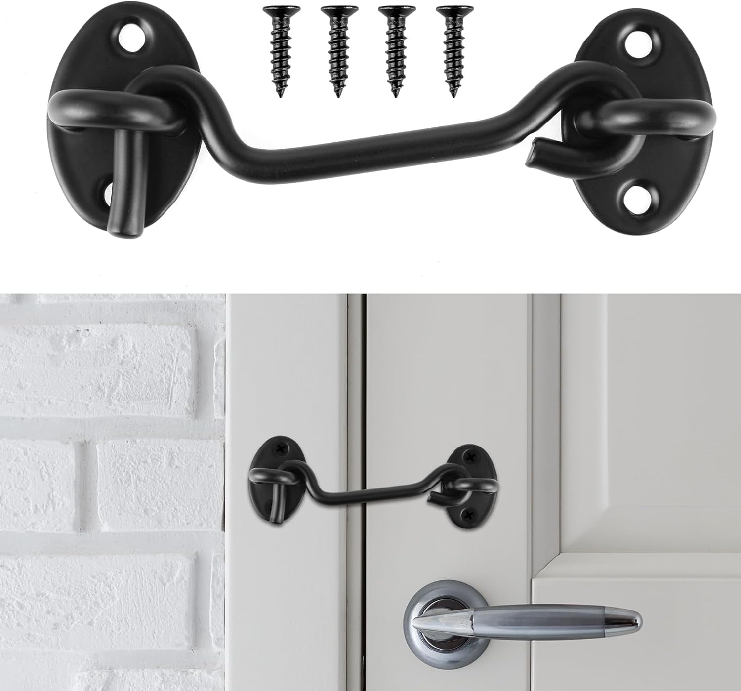 4 Inch Hook and Eye Latch, Stainless Steel Door Latch Lock with ...