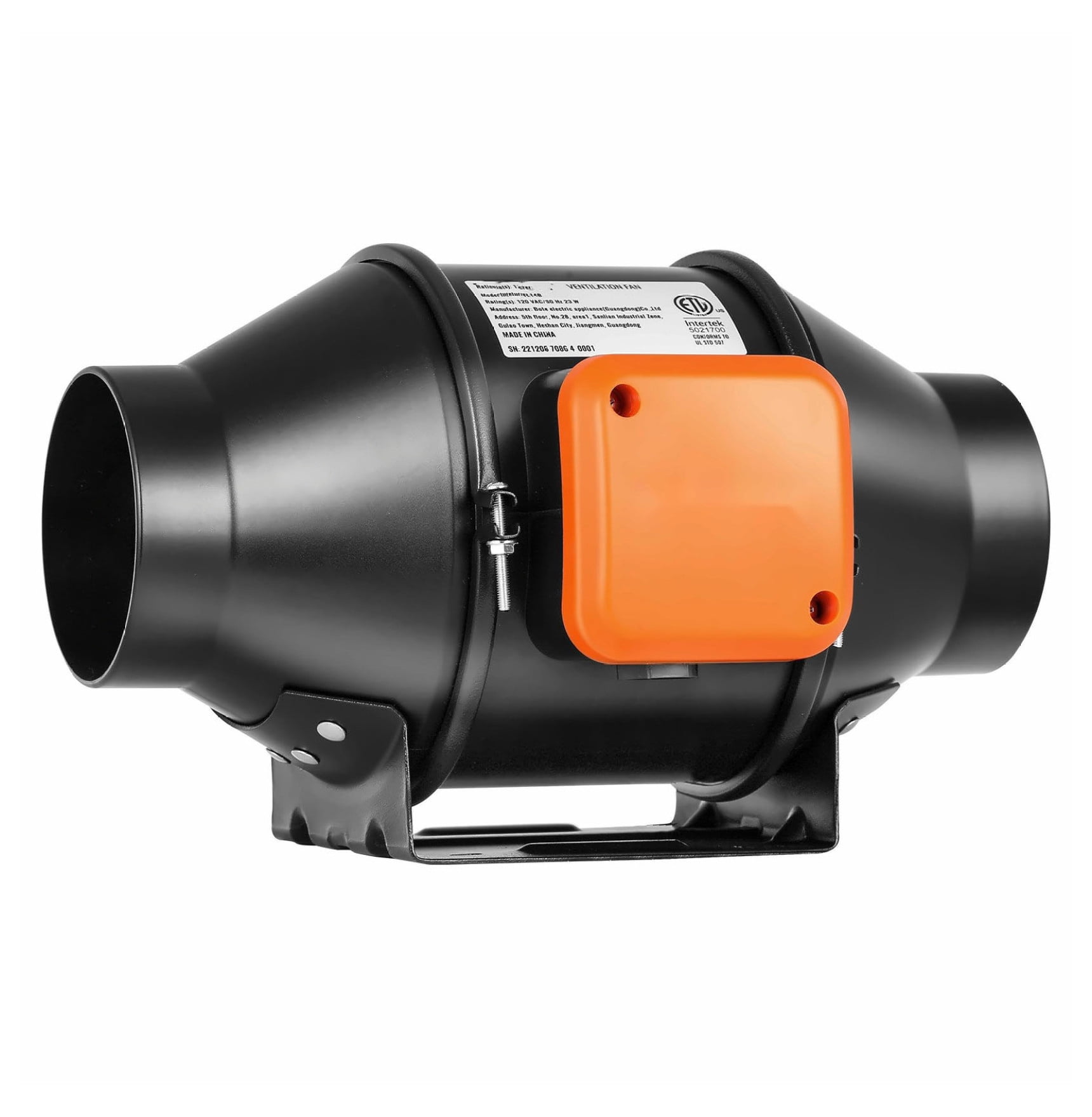 4 Inch Inline Duct Fan 205 CFM, Quiet EC Motor Ventilation Exhaust Fan ...