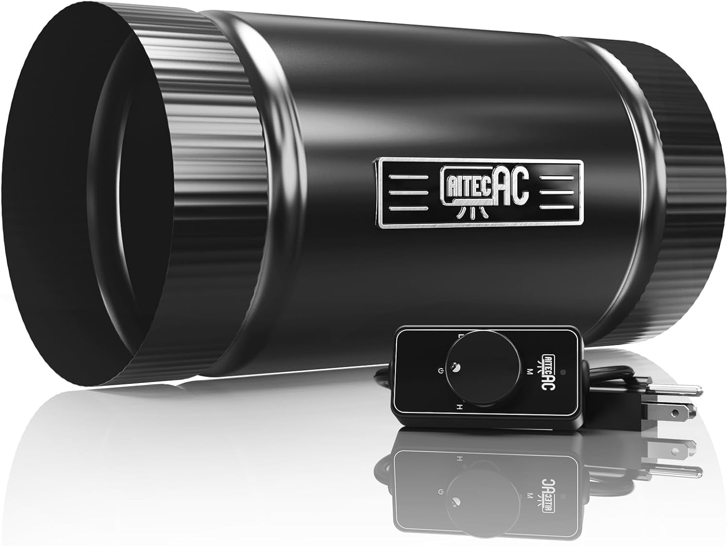 4 Inch Inline Duct Fan with Speed Controller –130 CFM, Ultra-Quiet 48dB ...