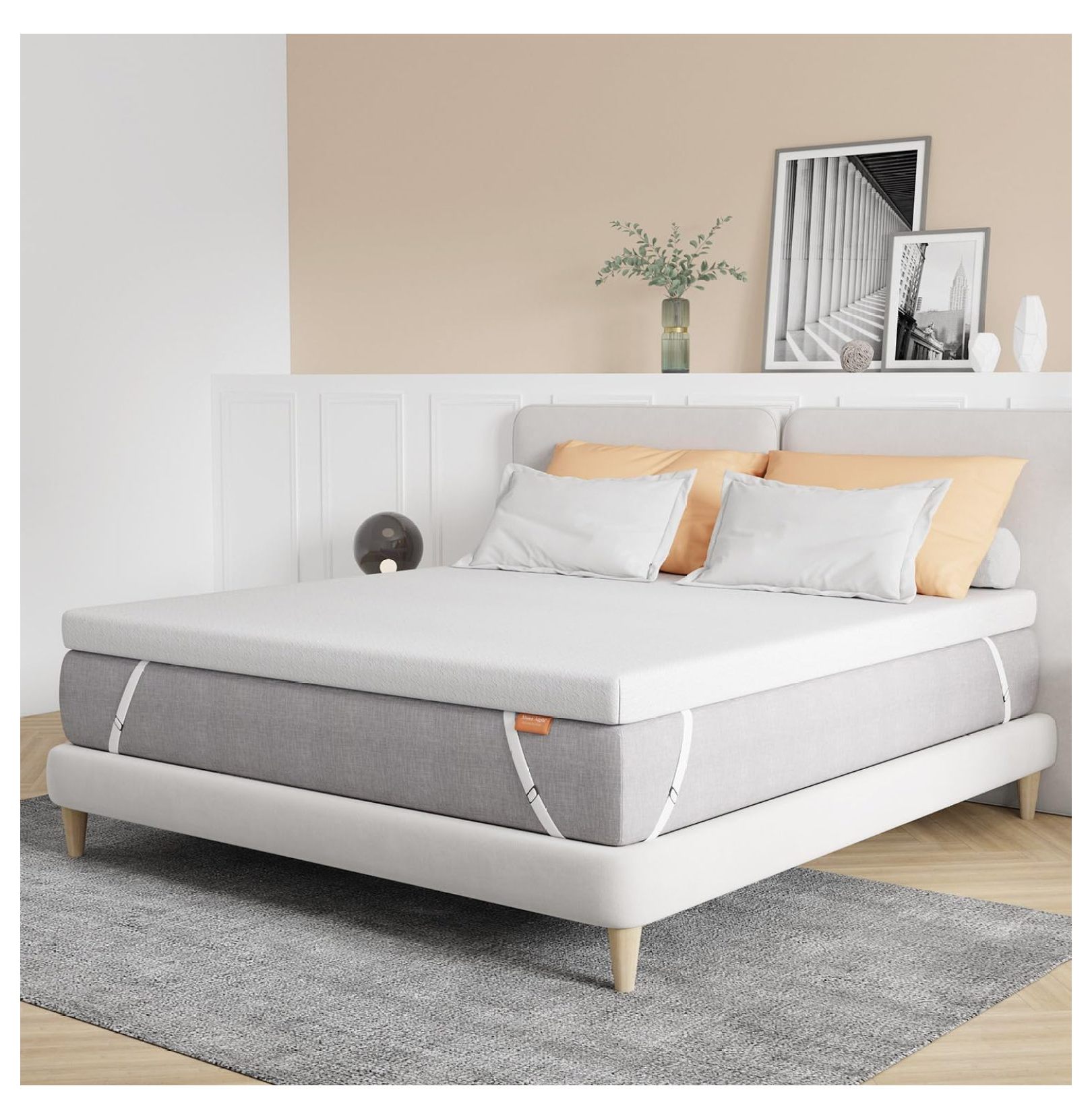 4 Inch King Mattress Topper, High Density Memory Foam Mattress Topper ...