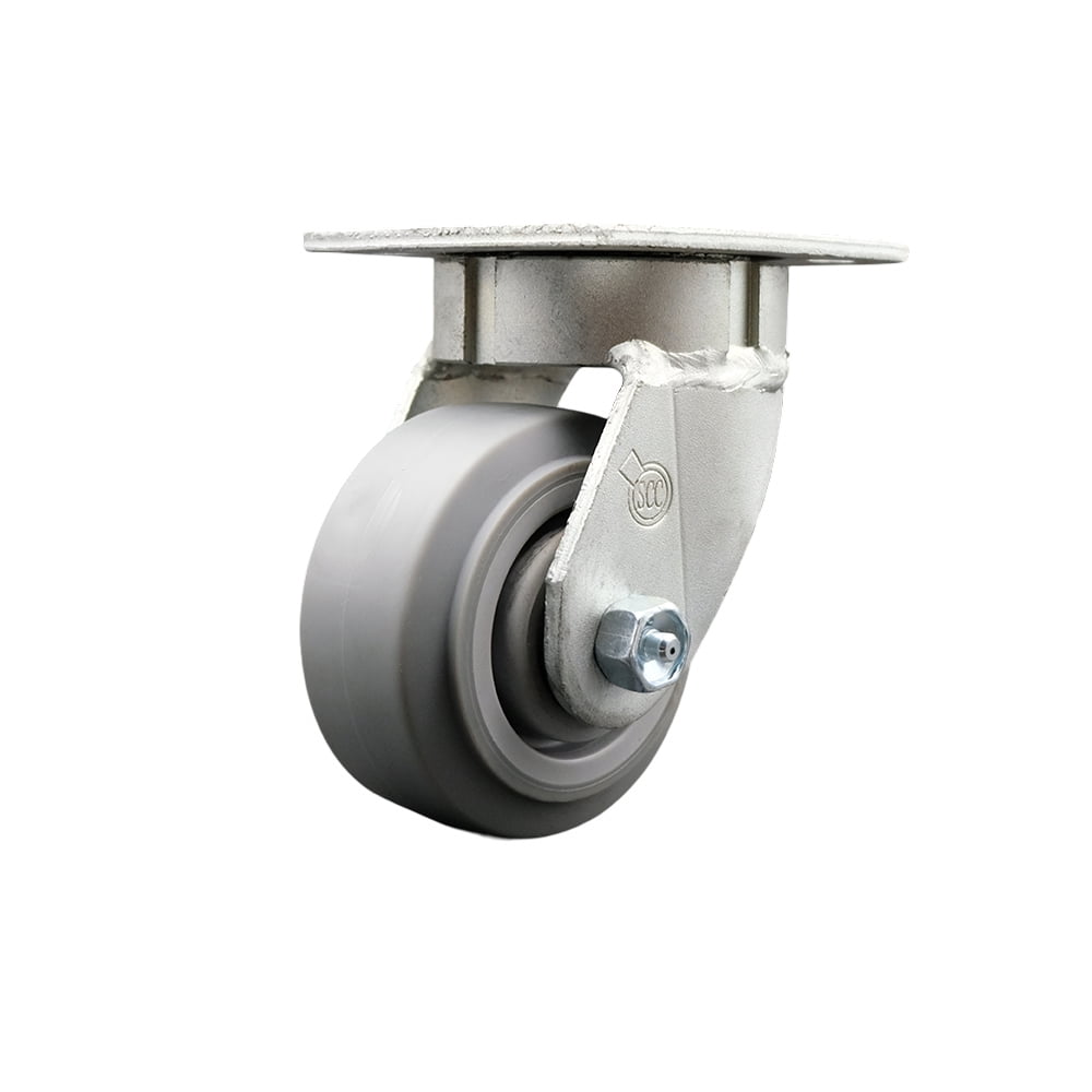 4 Inch Kingpinless Thermoplastic Rubber Wheel Swivel Top Plate Caster ...