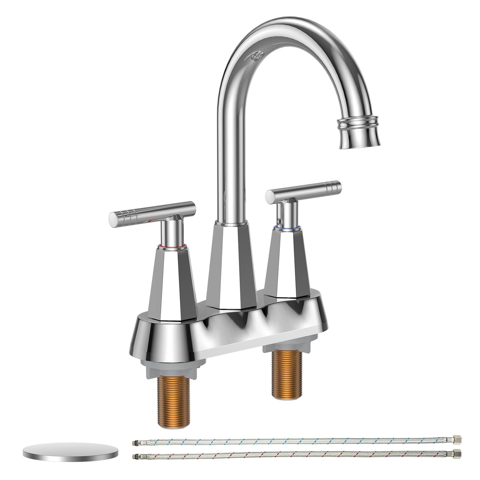 4 Inch Kitchen Faucet for Sink 3 Hole,2 Handle Bathroom Sink Faucet ...