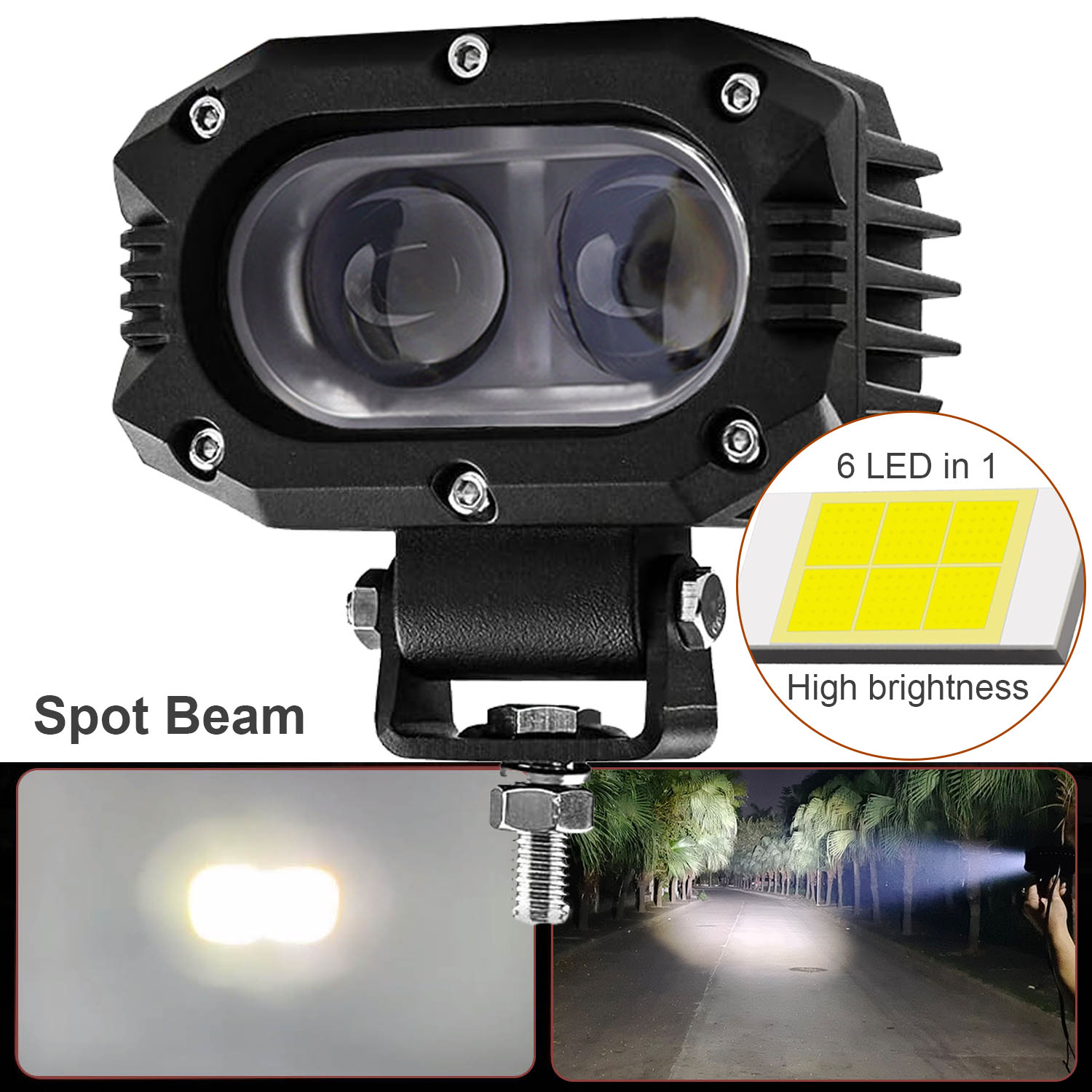 4 Inch LED Pods Light Spot Flood Beam 9V~30V Waterproof Led Work Fog ...