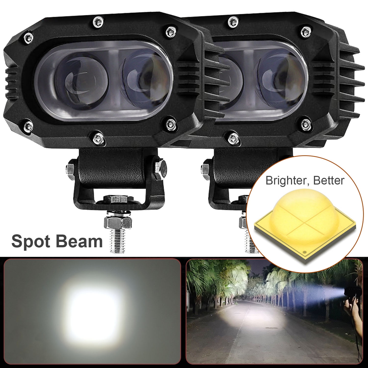 4 Inch LED Pods Light Spot Flood Beam 9V~30V Waterproof Led Work Fog ...