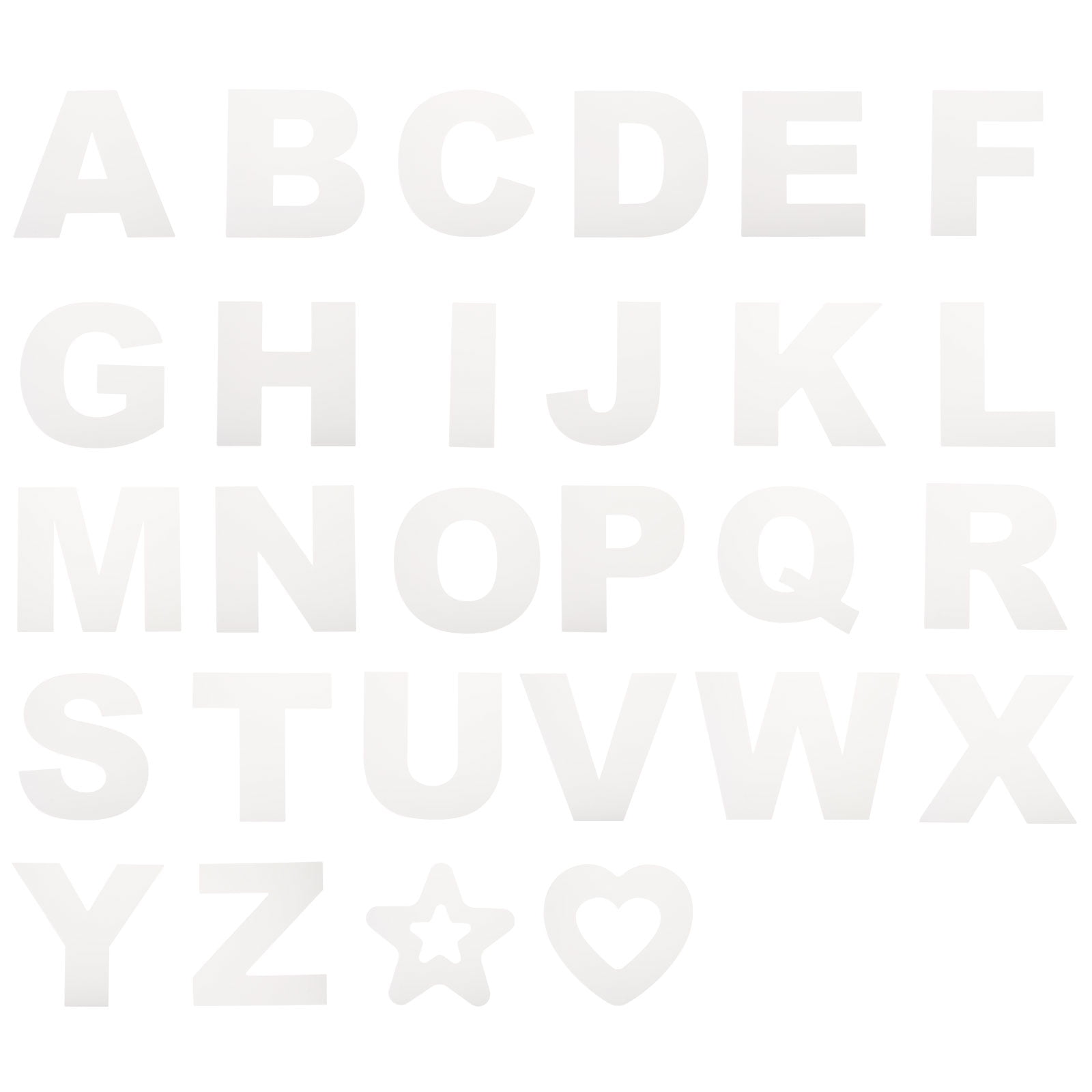 4 Inch Large Letter Stencils Alphabet Stencil, Star Stencil and Heart ...