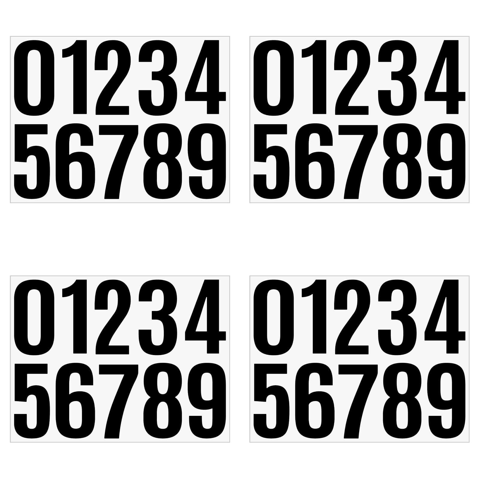 4 Inch Large Size Number Stickers, 4 Sheet Self Adhesive House Numbers ...