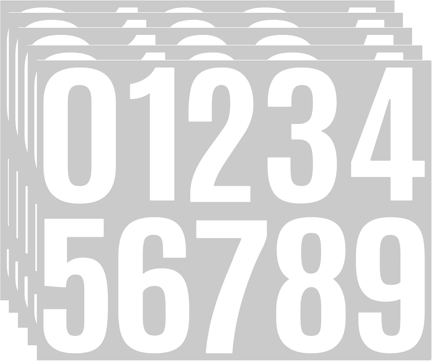 4 Inch Large Size Number Stickers, 5 Sheets Self Adhesive House Numbers ...