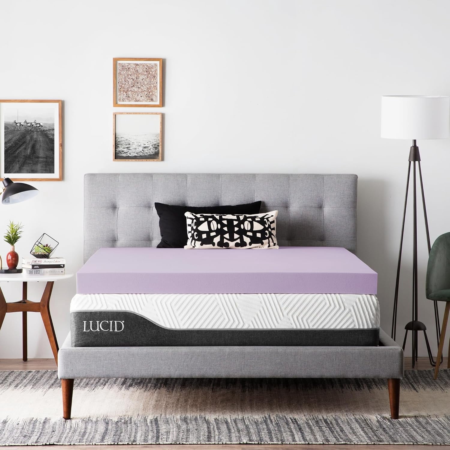 4 Inch Lavender Memory Foam Mattress Topper, California King Size ...