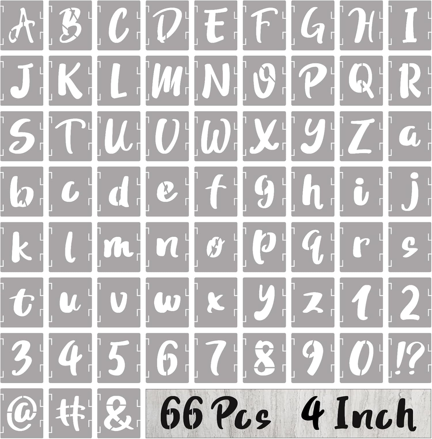 4 Inch Letter Stencils and Numbers, 66 count Alphabet Symbol ...