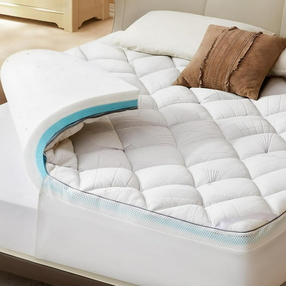 4-Inch Mattress Topper for - Dual Layer Medium Support (2" Memory + 2 ...