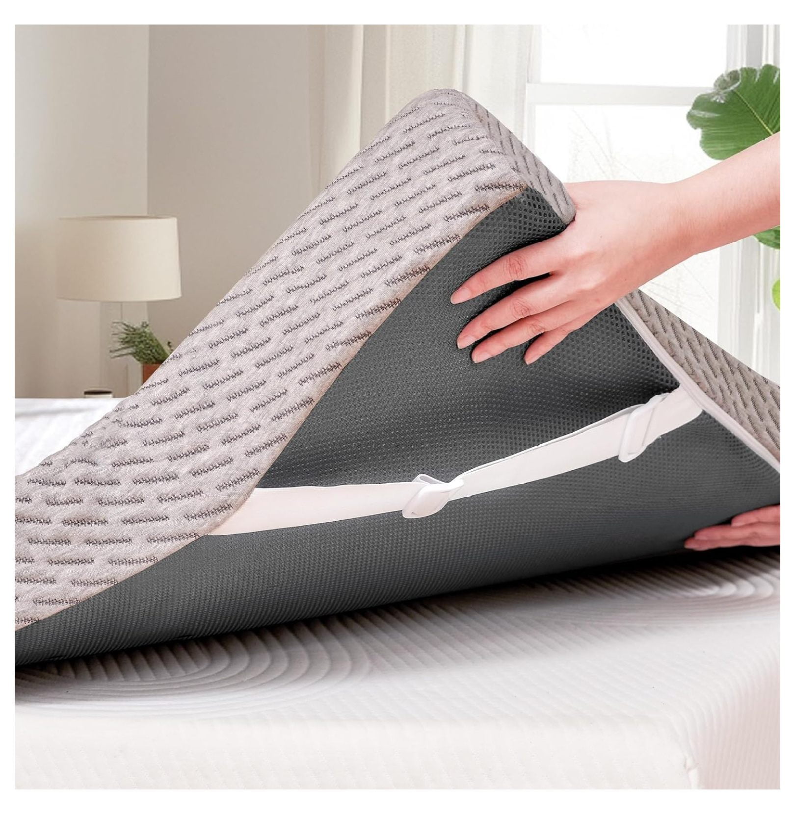 4 Inch Memory Foam Mattress Topper, Bed Topper with Soft Cover for ...
